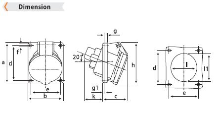 Industrial Panel Mounted Socket IP44