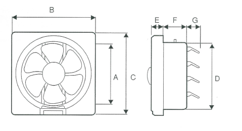AEC Wall Mount PVC Ventilating Fan